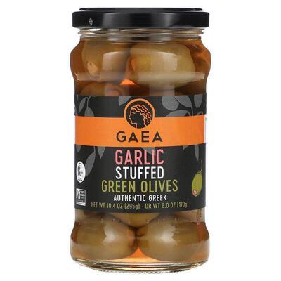 Gaea,Garlic Stuffed Green Olives, 10.4 oz (295 g)