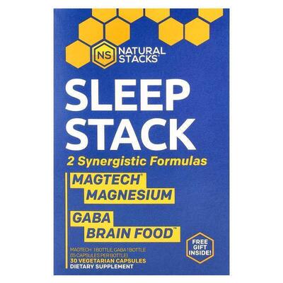 Natural Stacks,Sleep Stack 睡眠支持，2 瓶，每瓶含 15 粒素食