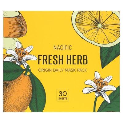 Nacific,Fresh Herb, Origin Daily Beauty Mask Pack, 30 Sheet