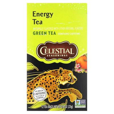 斯乐,Energy Tea, Green Tea, 12 Tea Bags, 0.8 oz (23 g) Each