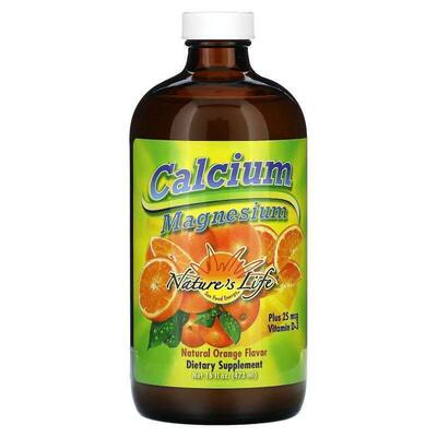 Nature's Life,Calcium and Magnesium, Natural Orange