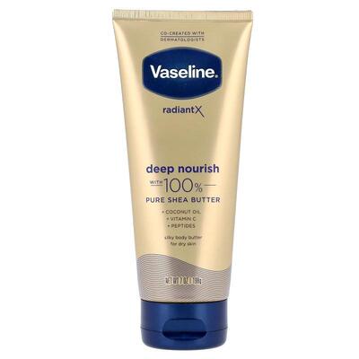 Vaseline,Radiant X, Deep Nourish Silky Body Butter, For Dry