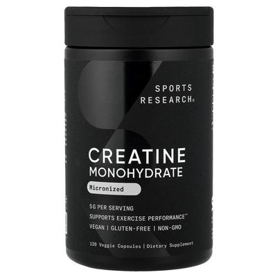 Sports Research,Creatine Monohydrate, Micronized, 120 Veggie