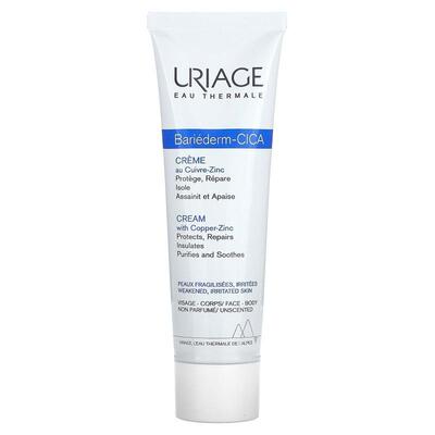 Uriage,Bariederm-Cica Cream with Copper-Zinc, Unscented, 3.4