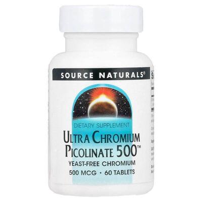 源美,Ultra Chromium Picolinate 500™, 500 mcg, 60 Tablets