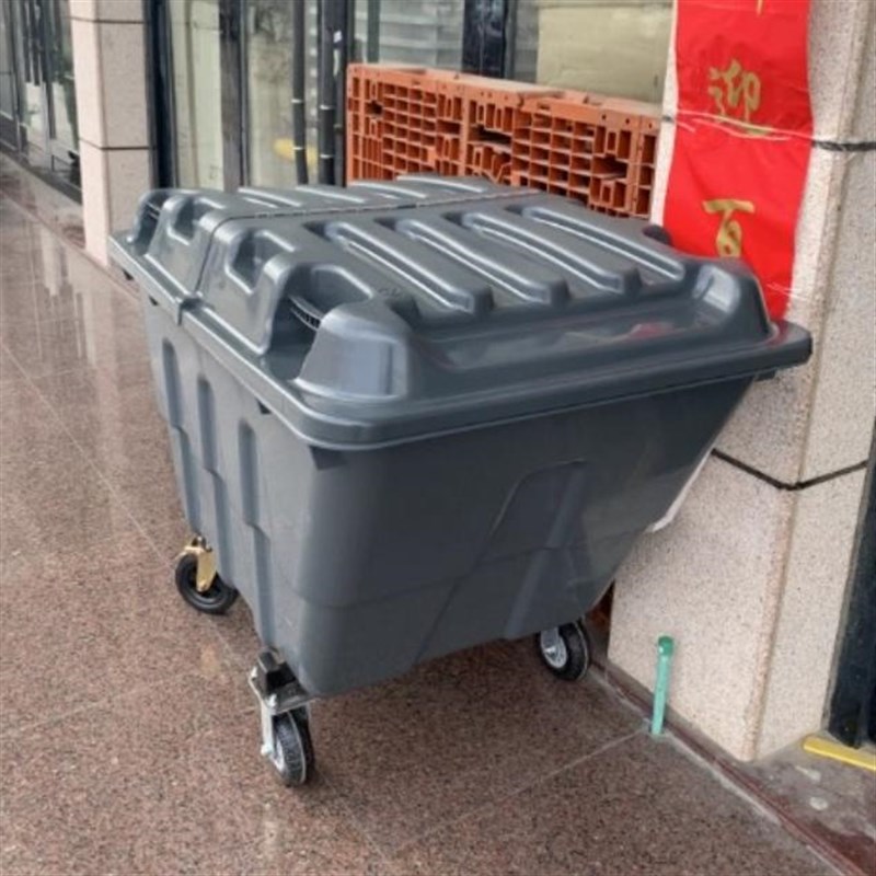 400L环卫手推垃圾车清洁车户外街道市政L物业四轮子清运车拉粪车