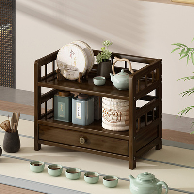 桌面茶杯架子桌上置物架小型博古架紫砂壶茶叶架茶具展示架摆放架