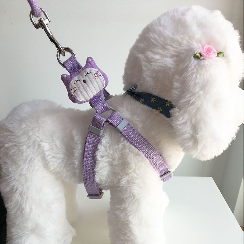 狗狗牵引绳背心式三角胸背中小型犬泰迪遛狗绳幼犬宠物网红胸背带