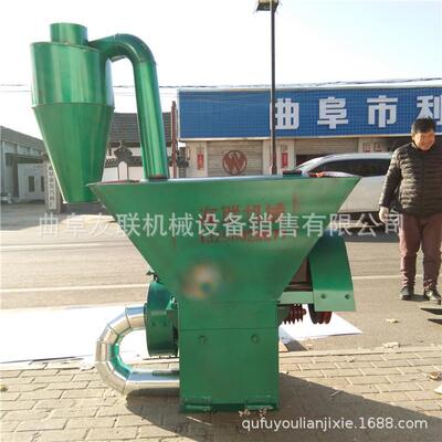 养殖专用稻草粉草设备5吨沙克龙除尘粉碎机干湿花生秧粉碎机63