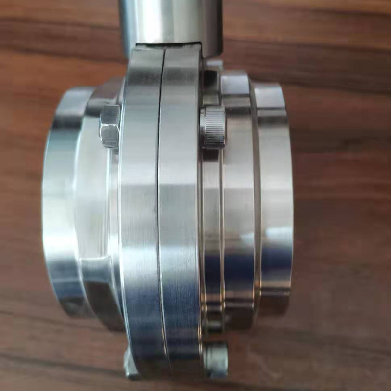 304不锈钢内螺纹蝶阀卫生级手动丝扣内丝活接蝶阀3寸 3.5X寸 DN80