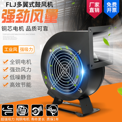 静音小型工频离心风机 220V/380FLJ多翼式强力工T业气模鼓风机抽