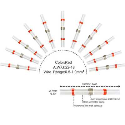 跨境货源 210PCS热缩端子盒装热缩防水中接管 焊锡环热缩端子ebay