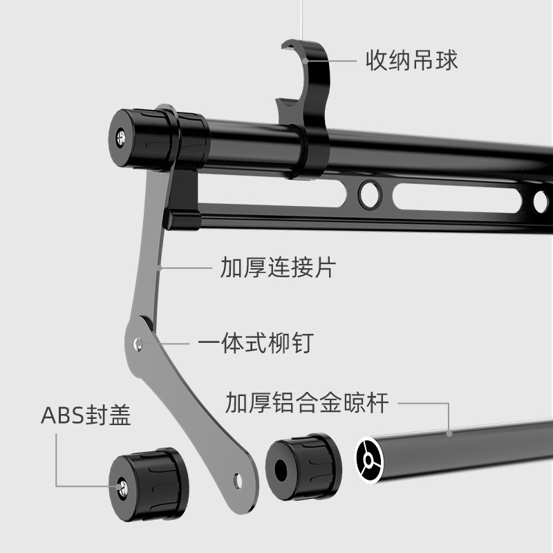 单杆手摇升降晾衣架小阳台晒衣架手摇器单拍晾衣杆V室内顶装晒被