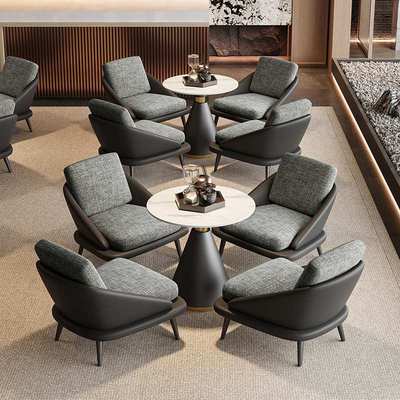 展厅洽谈桌椅组合酒店休闲沙发休闲椅办公沙发商务接待沙发单人椅