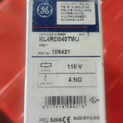 {议价}GE通用电气辅助继电器 RL4RD040TWJ，110V电压