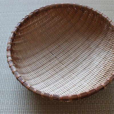 大号编织竹筛筐子菜蓝竹制水果沥水篮筛子竹簸S箕竹制品竹编框子