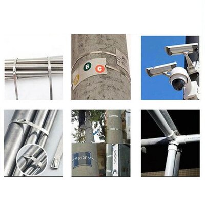 现货速发t Zip Ties 04 Stle Steel Cable Tie Hvy Duty Self