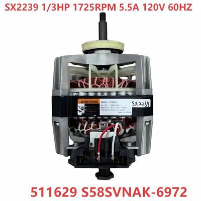 干衣机电机R511629P S58SVNAK-6972 120V60HZ 1/3HP 1725RPM 5.5A