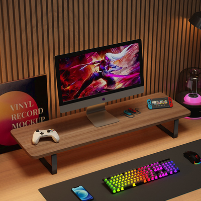 速发电脑增高架加宽加高桌面收座置物架工位电脑底纳支架抬高架