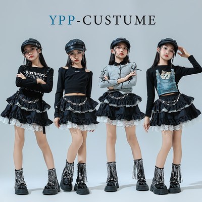 速发孩炸士舞服装j走zz少儿嘻哈团爵街潮服a秀套装辣妹街舞演出服