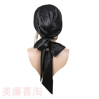 2pcs Women Fashion Sleeping Bonnet Cap Soft Pure Silk Sleep
