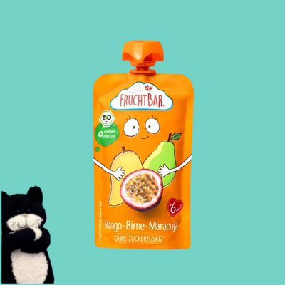 满300包邮#德国直邮#fruchtbar福乐蓓6个月+有机芒果百香果梨果泥