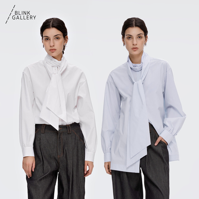 BLINK/「可露丽系」女系带蝴蝶结飘带衬衫宽松上衣通勤百搭设计感