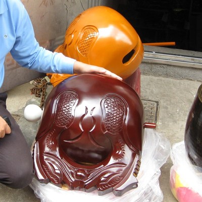 速发禅修法器佛具炉龛香垫拜佛铜磬念佛诵经引庆12寸草花梨木鱼