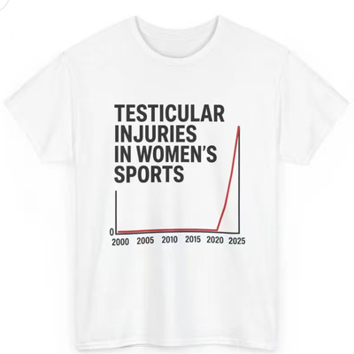恶搞趣味 TESTICULAR INJURIES 折线图印花宽松短袖 T 恤男女同款