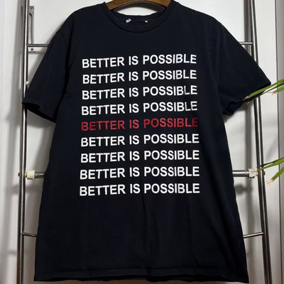 BETTER IS POSSIBLE 重复字母印花短袖 T 恤美式复古男女同款宽松