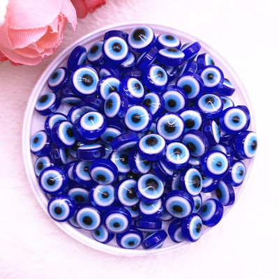 NEW 50PCS 8/10mm Oval Beads Evil Eye Resin Spacer Beads for