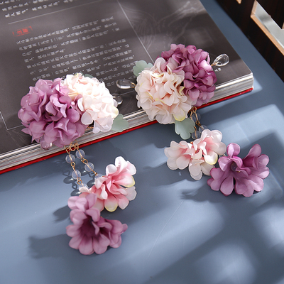 汉服头饰儿童古风绢花对夹可爱女童宝宝古代配饰发夹发饰古装饰品