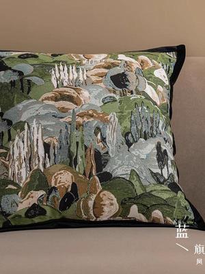 中世纪风格覆古豹纹提花枕头床、枕头垫、沙发、枕套、腰枕床及早