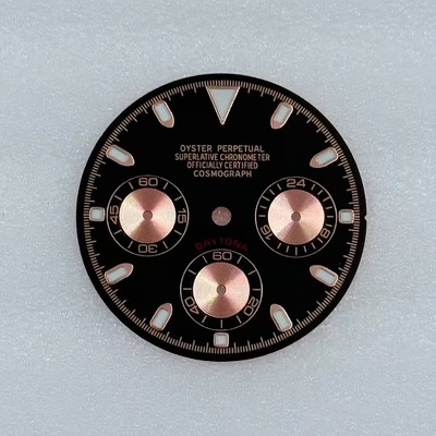 VK63石英机芯表盘直径29.5mm改装多功能计时熊猫盘绿夜光手表配件