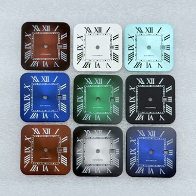 NH05机女款方形罗马3历表盘改装手表配件 适装NH05机芯