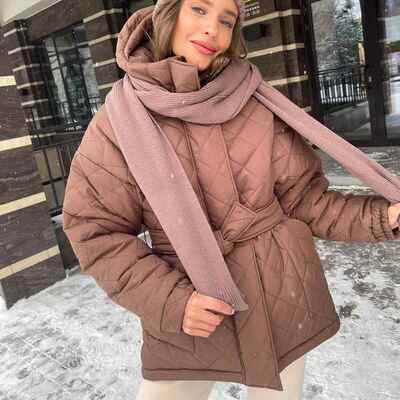 速发Mia Casu Hooded Pkas Wo Fashio Loose Sid gyle