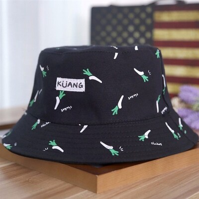 Panama Bucket Hat Men Women Summer Bucket Cap Banana Print Y