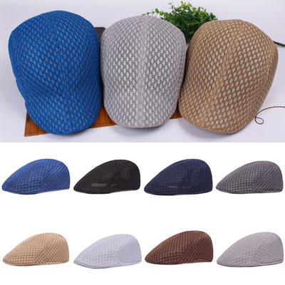 Summer Casual Beret Hat Unisex Mesh Flat Caps Newsboy Style