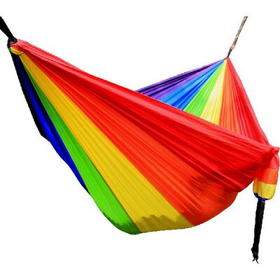 好货210T Nylon Garden Hanging Sleeping Chair Rainbow Hammock