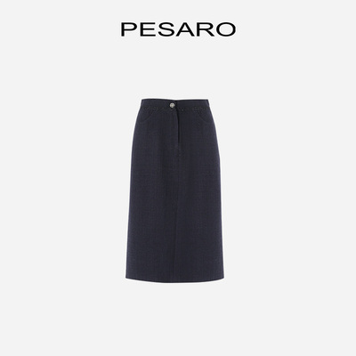 PESARO黄蕙玲女装春季百搭日常休闲设计感航海风夏季软呢过膝包裙