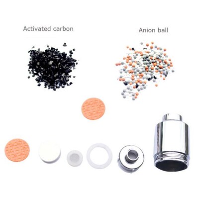 1pc In Line Shower Filter Active Carbon Anion Ball Faucet Fi