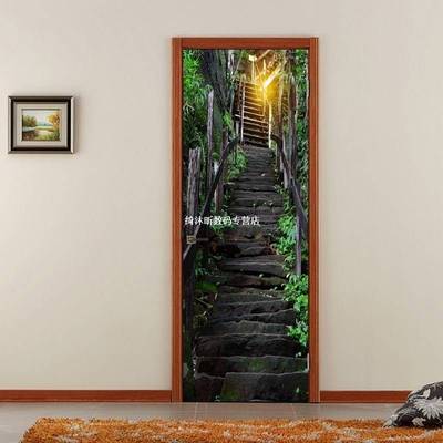 Door Decor Stickers 3D Wall Mural Removable Selfadhesive l