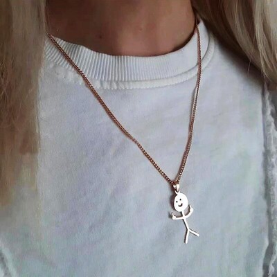 极速Neckl For Man women Stickman Pendant Party Gift Jewelry