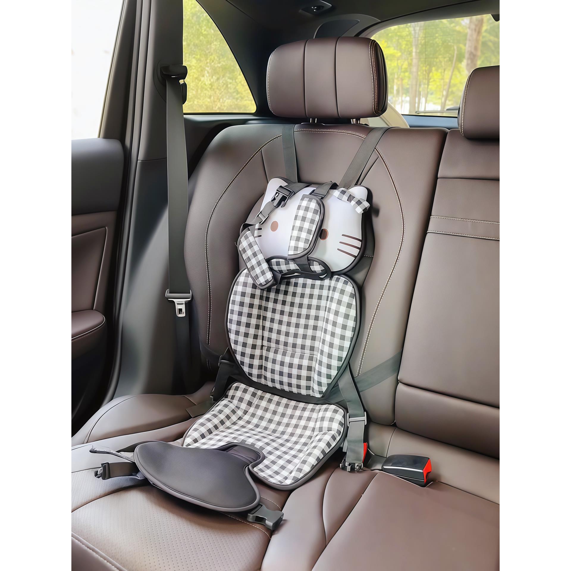儿童汽车安全带防勒脖可爱车载便携座椅简易坐垫三轮车宝宝固定带