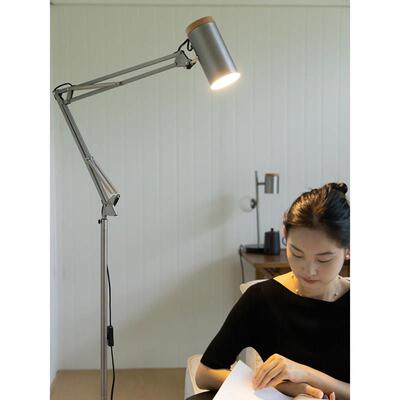 若奈 中古经典！Denmark丹麦摇臂金属银灰可调节落地灯饭厅书房