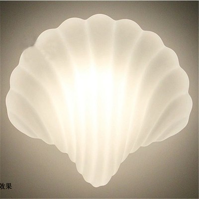 Nordic White Shell Wall Lamps Modern Living Room Background