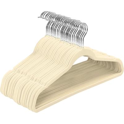 45cm晾衣架植绒衣玫瑰金钩防滑无痕天鹅绒家用架子厂家