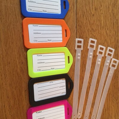 5Pcs/lot Ramdom Color Plastic Travel Luggage Tags Fashion Co