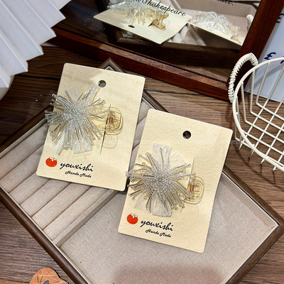 甜美透明串珠烟花星形发夹