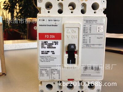 Cutler-Hammer塑壳断路器FD 35K FD3015 FD3050 FD3070  FD3100